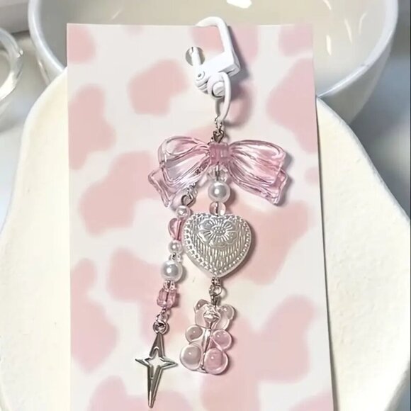 Accessories | Pink Bear Keychainbag Charm | Poshmark